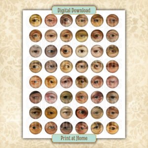 Painted Eyes 1 Inch Circles Printable Collage Sheet – Glinstone Designs